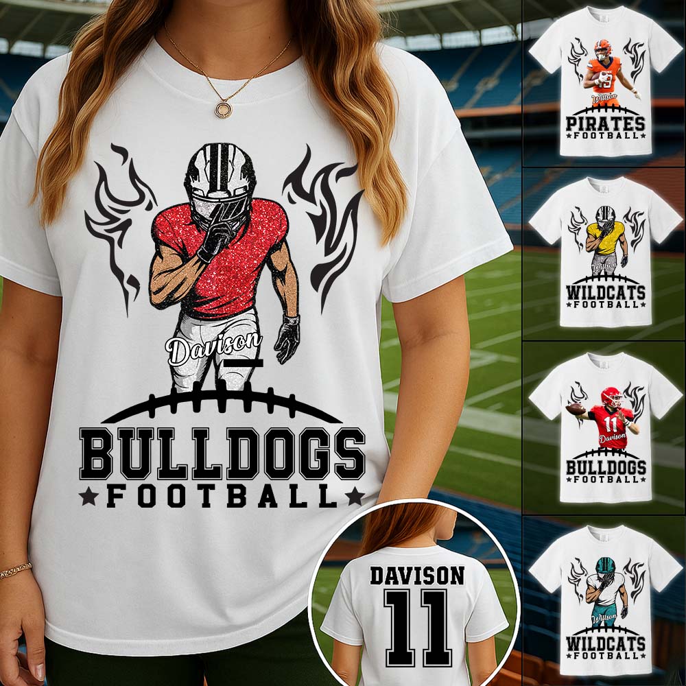 Personalized American Football Team Shirt - Football GameDay Custom Sh ...