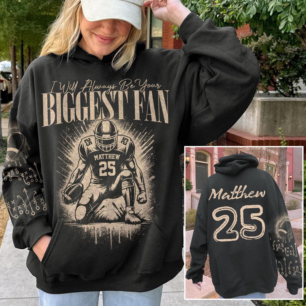 I'll Always Be Your Biggest Fan Personalized Bleach Style Football Shi ...