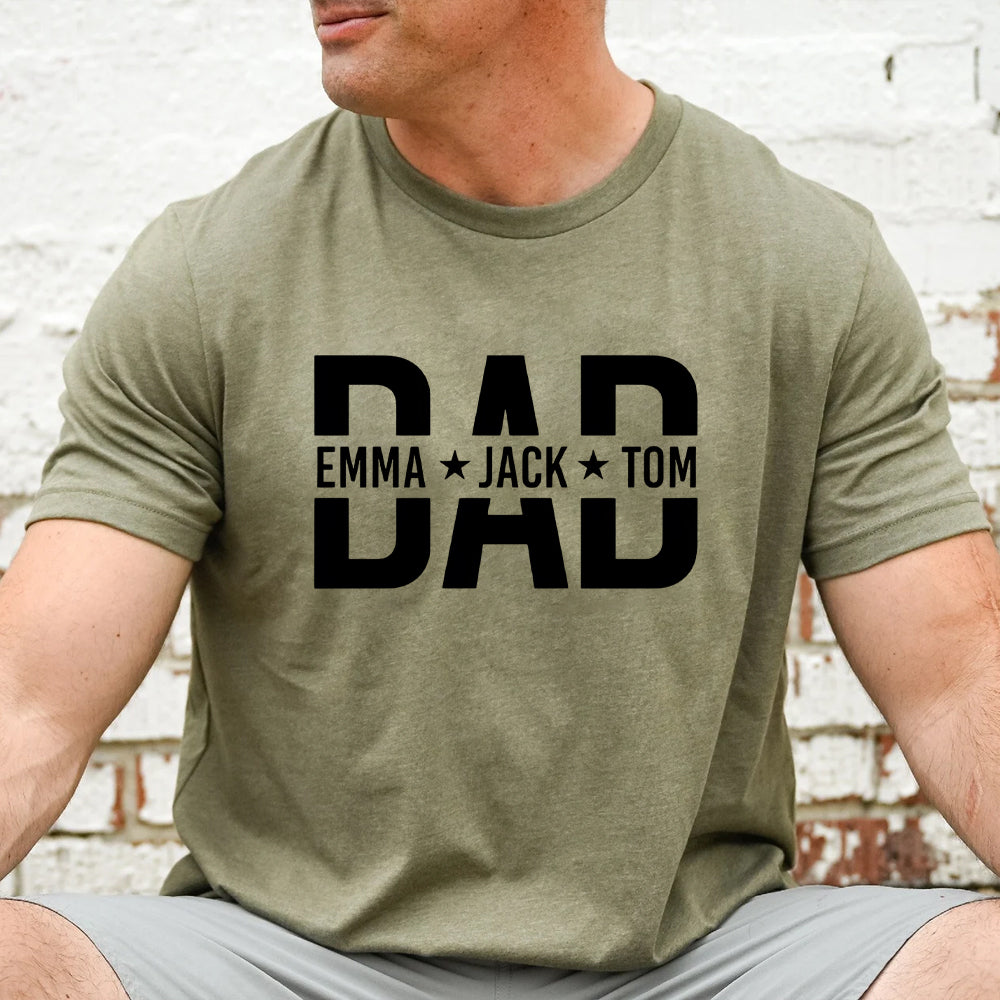 Custom Dad Shirt With Kids Names, Dad T-Shirt, Personalized Dad Shirt ...