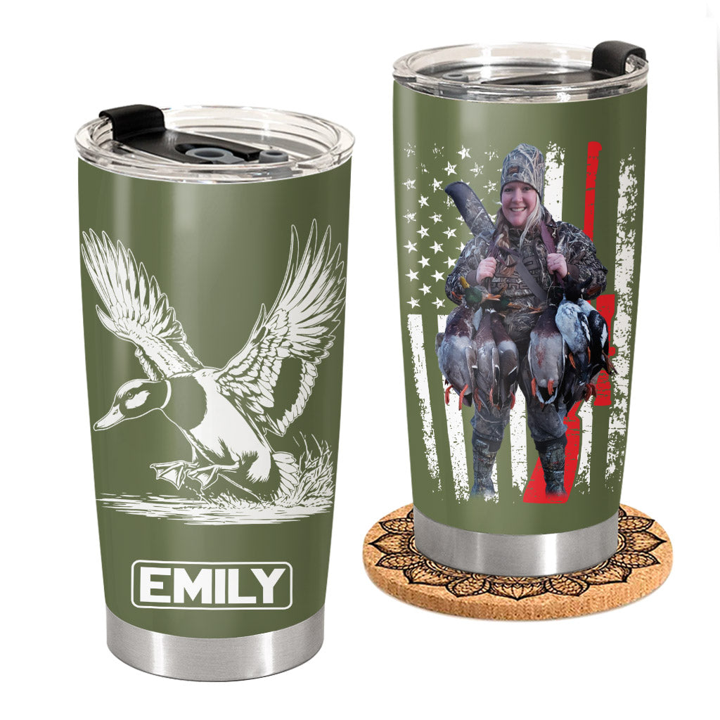 Duck Hunting Gifts for Men, Him Personalized. Upload Photo Tumbler Lan ...