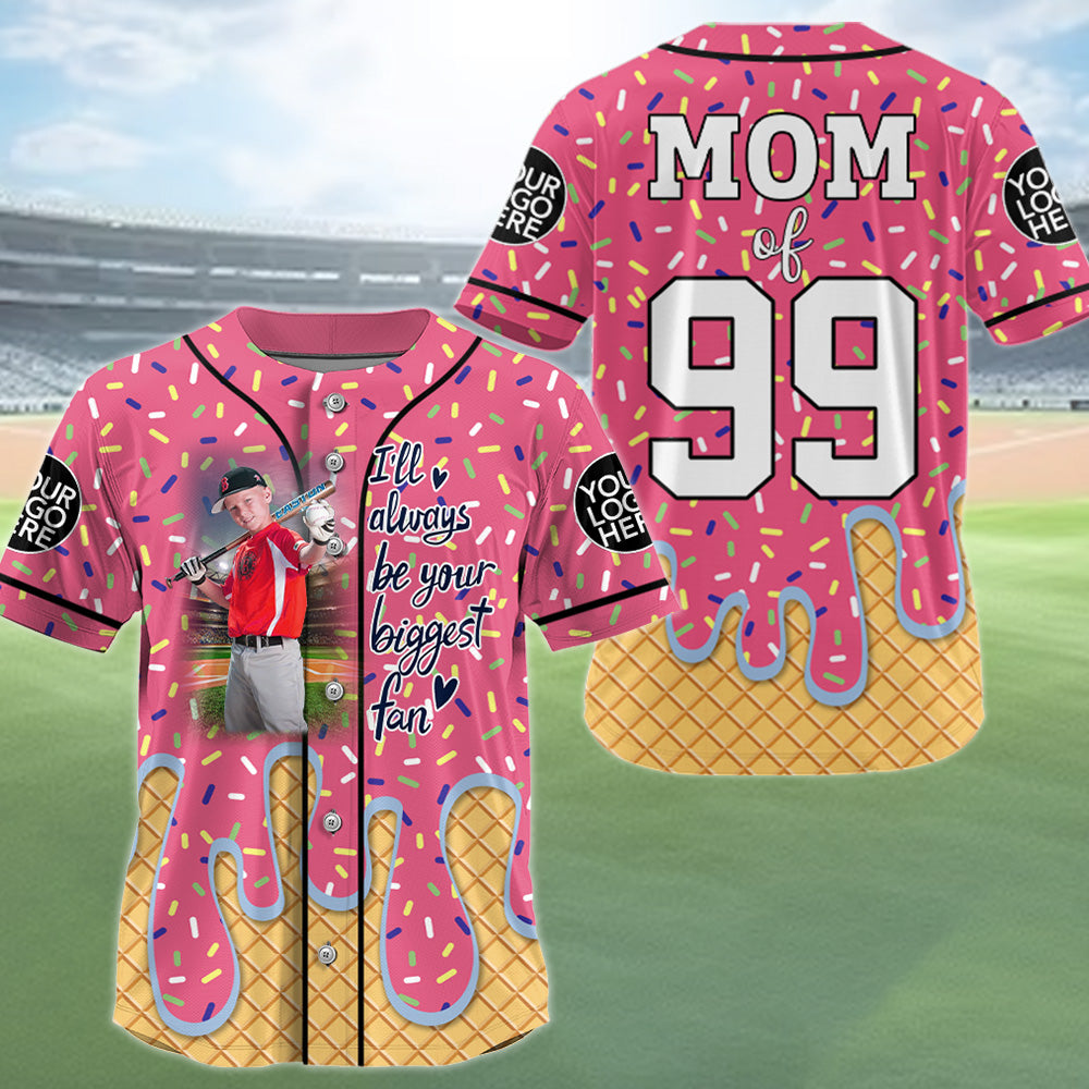 Biggest Fan Drip Baseball Jersey, Custom Photo Baseball Game Day Baseb ...