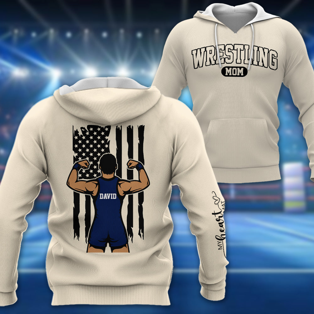 Wrestling Mom My Heart Is On That Mat Personalized Shirt For Wrestling ...