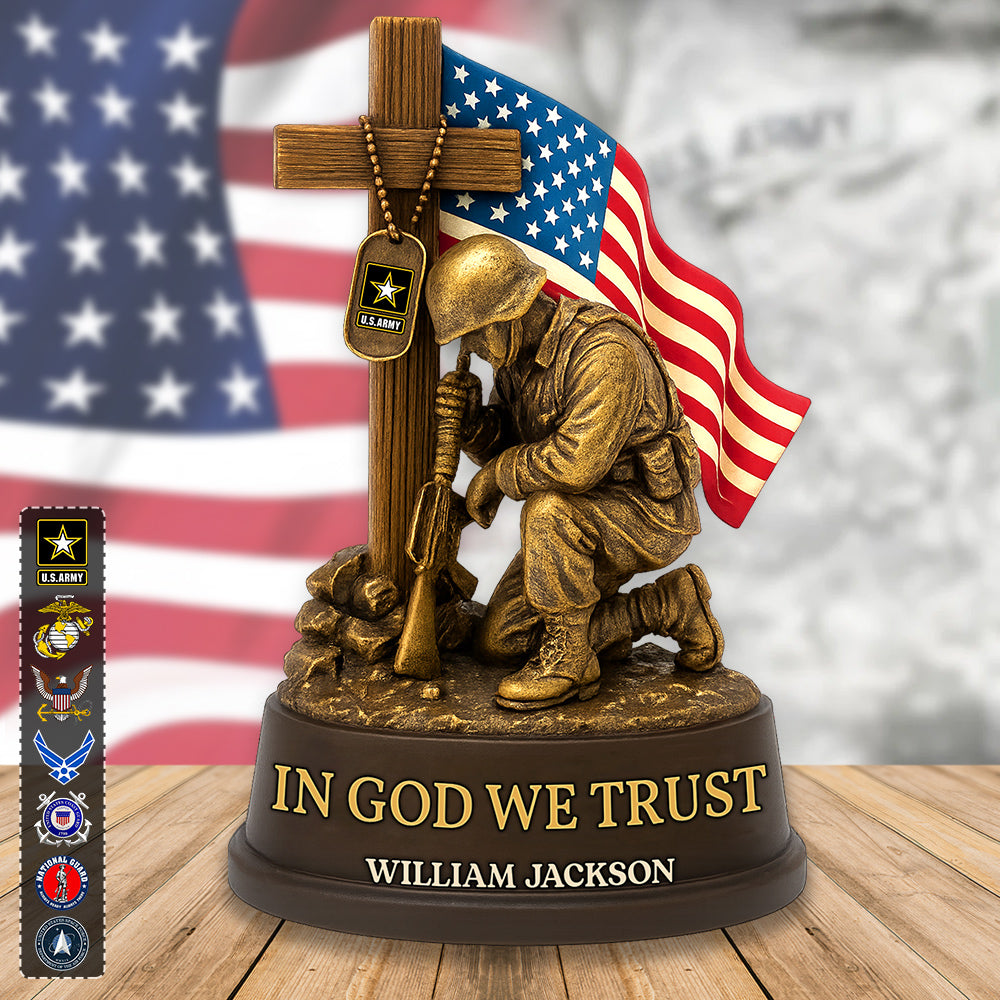 In God We Trust Veterans Military Acrylic Block Plaque - Personalized ...