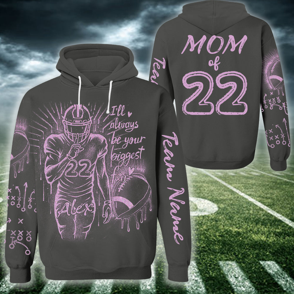 I'll Always Your Biggest Fan - Personalized Bleach Style Football Shir ...