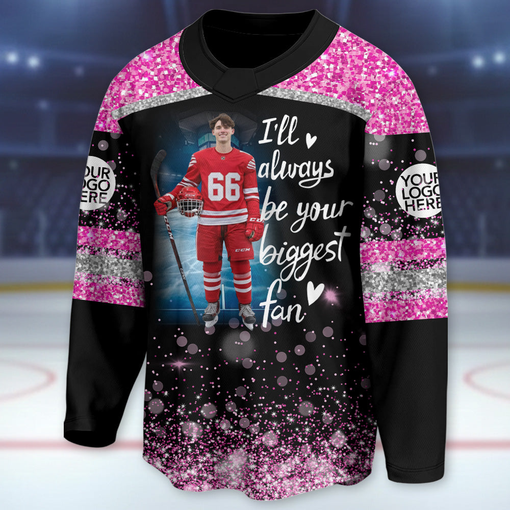 Custom Photo Ice Hockey Jersey Shirt For Ice Hockey Family GameDay Shi ...