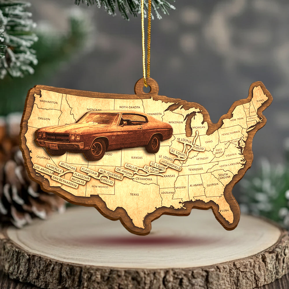 Custom Photo Route 66 Wooden Ornament Gift For Car Lovers – InterestPod
