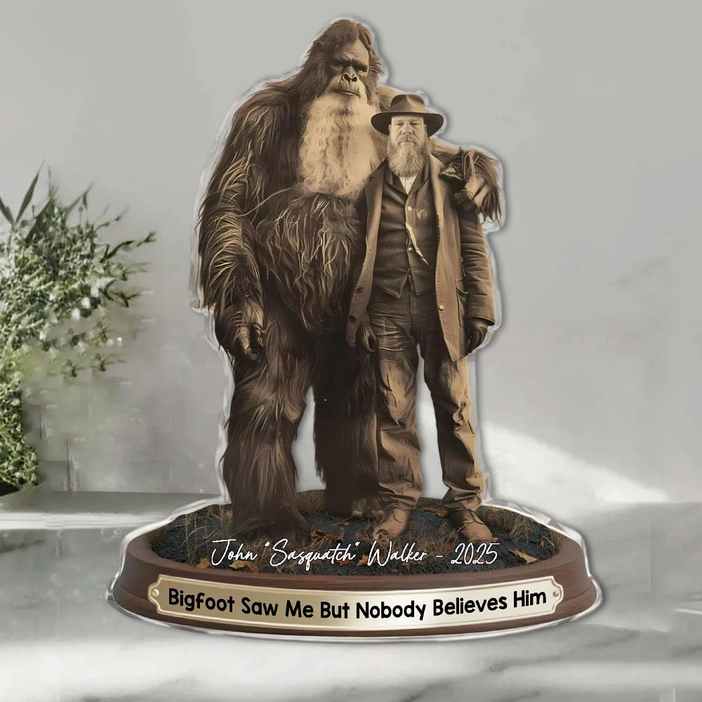 Bigfoot Print Mystery Acrylic Block 19th Century, Bigfoot Saw Me But N ...
