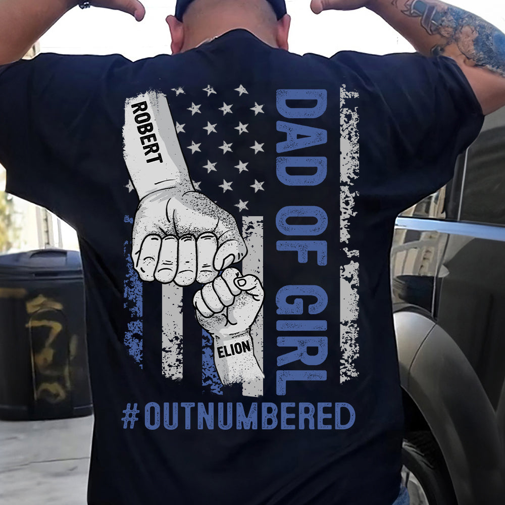 Personalized Dad Of Girls Outnumbered Shirt Gift For Dad - Father's Da ...