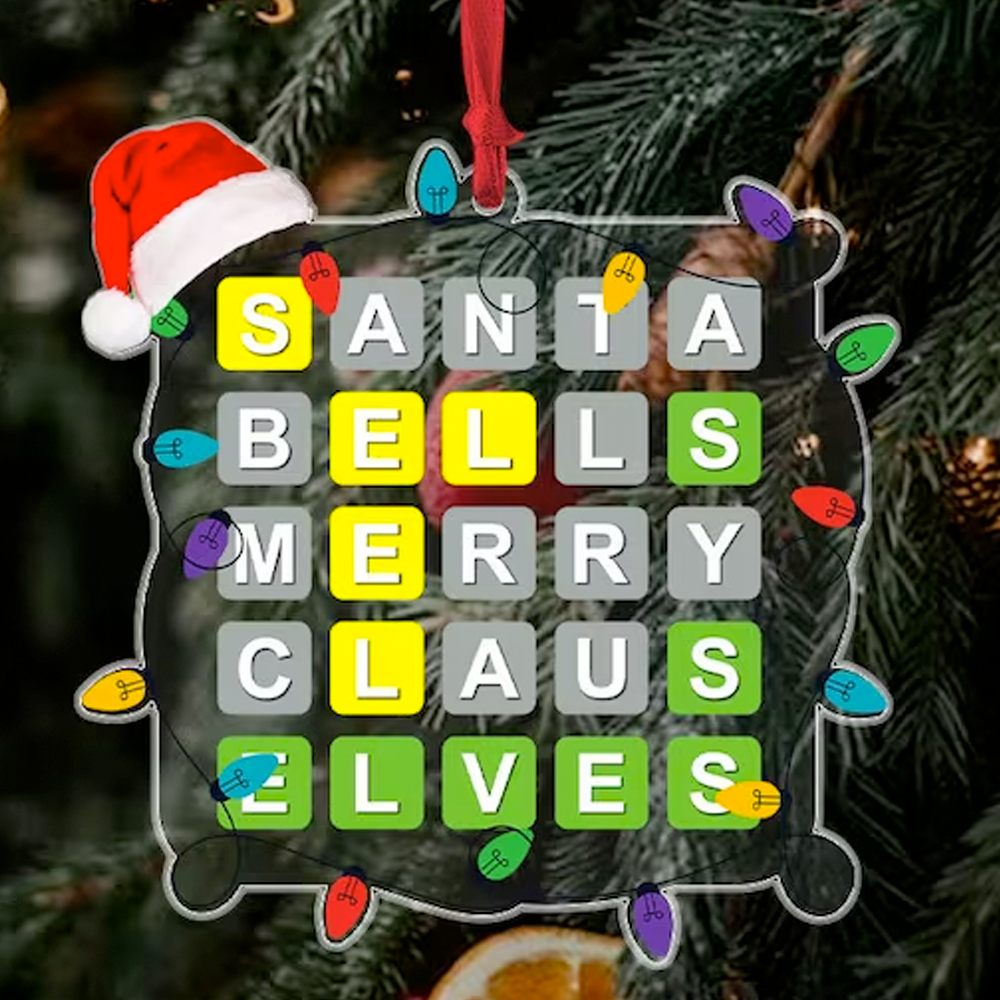 Wordle Ornament, Wordle 2D Christmas Gift, Funny Wordle Lover Gift 202 ...