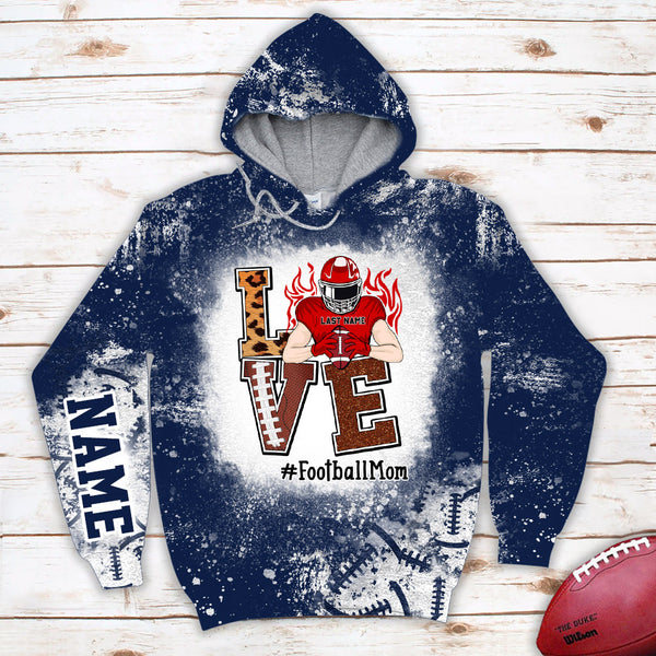 Love Football Bleach All Over Print Shirt Custom Shirt Gift For ...