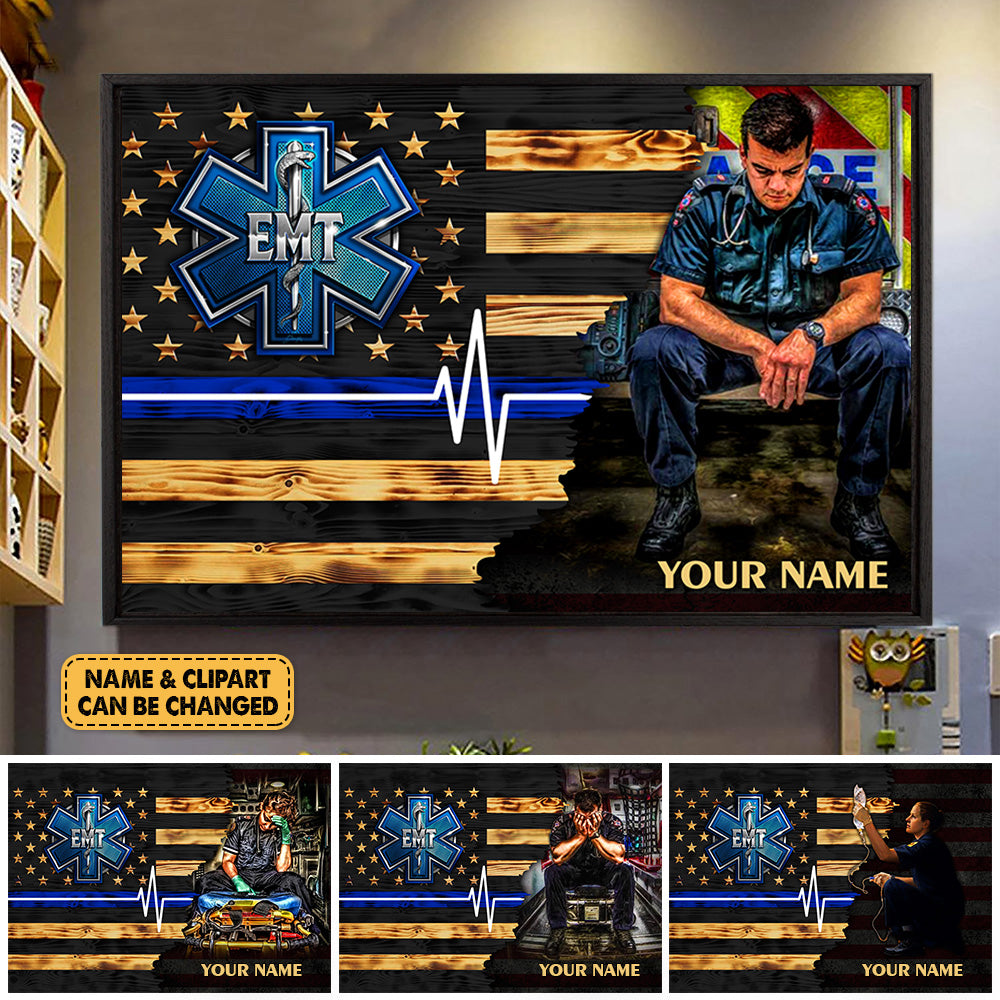 Personalized Poster Canvas For Emt Custom Name Poster Canvas For Emt ...