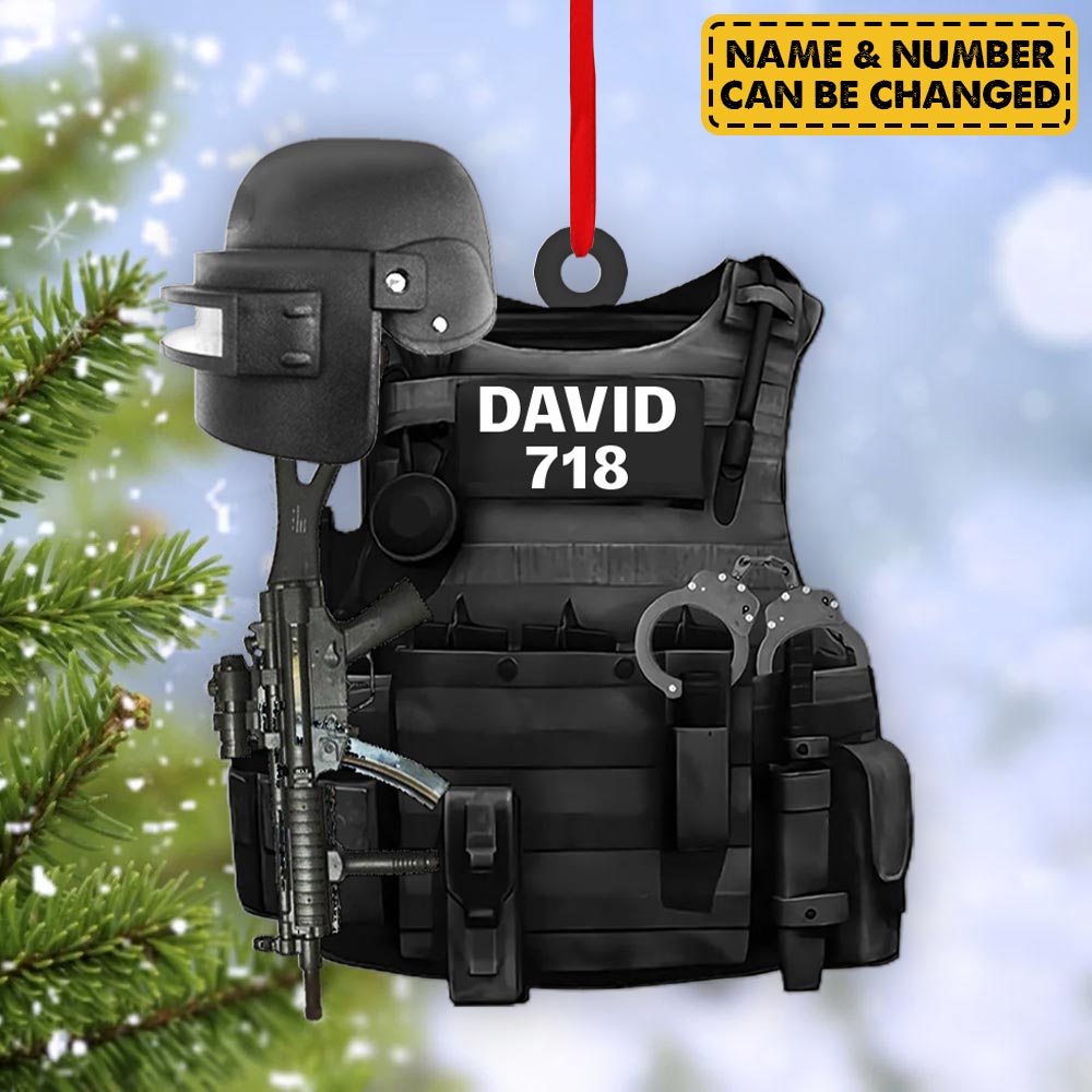 Personalized Ornament Gift For Swat Police - Swat Police Bulletproof G ...