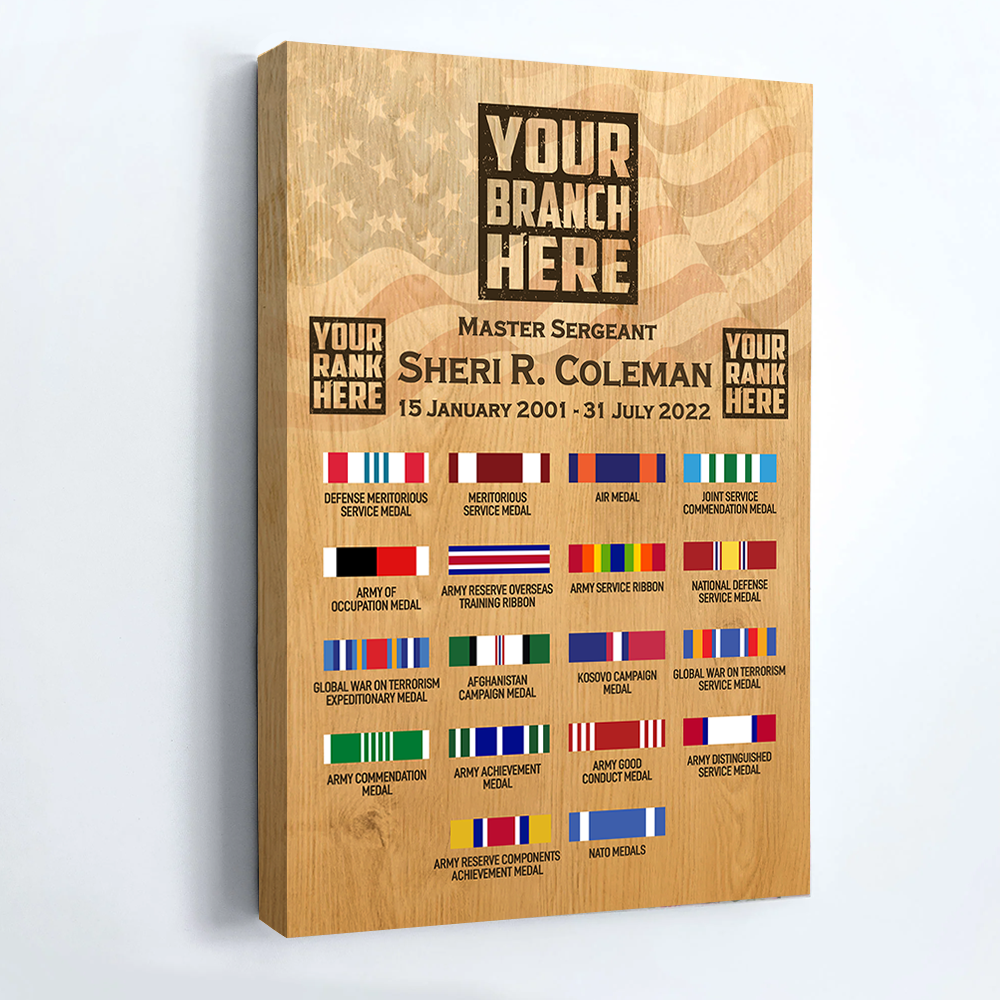 Custom Canvas and Poster For Veteran Custom Veteran Information Rank M ...
