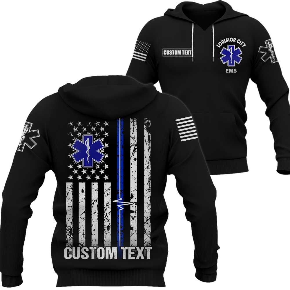 Custom Shirt Emt Ems Firefighter Free Personalization Rescue All Over ...