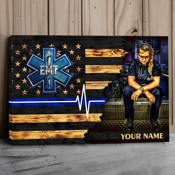 Personalized Poster Canvas For Emt Custom Name Poster Canvas For Emt ...
