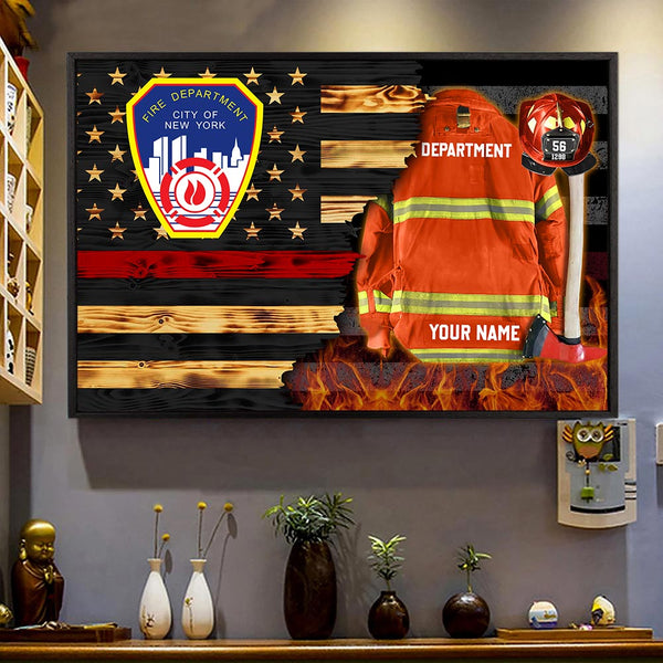 Custom Firefighter Armor Clothes And Helmet Canvas Proud Firefighter ...