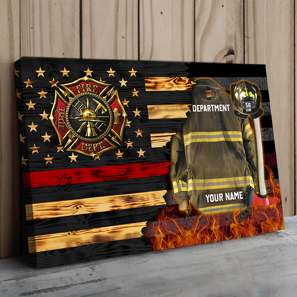Custom Firefighter Armor Clothes And Helmet Canvas Proud Firefighter C ...